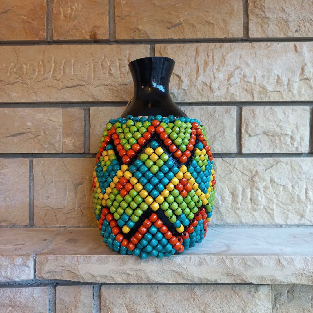 Big Brown Green Blue Yellow Orange Beaded Shekere, Latin Percussion ...