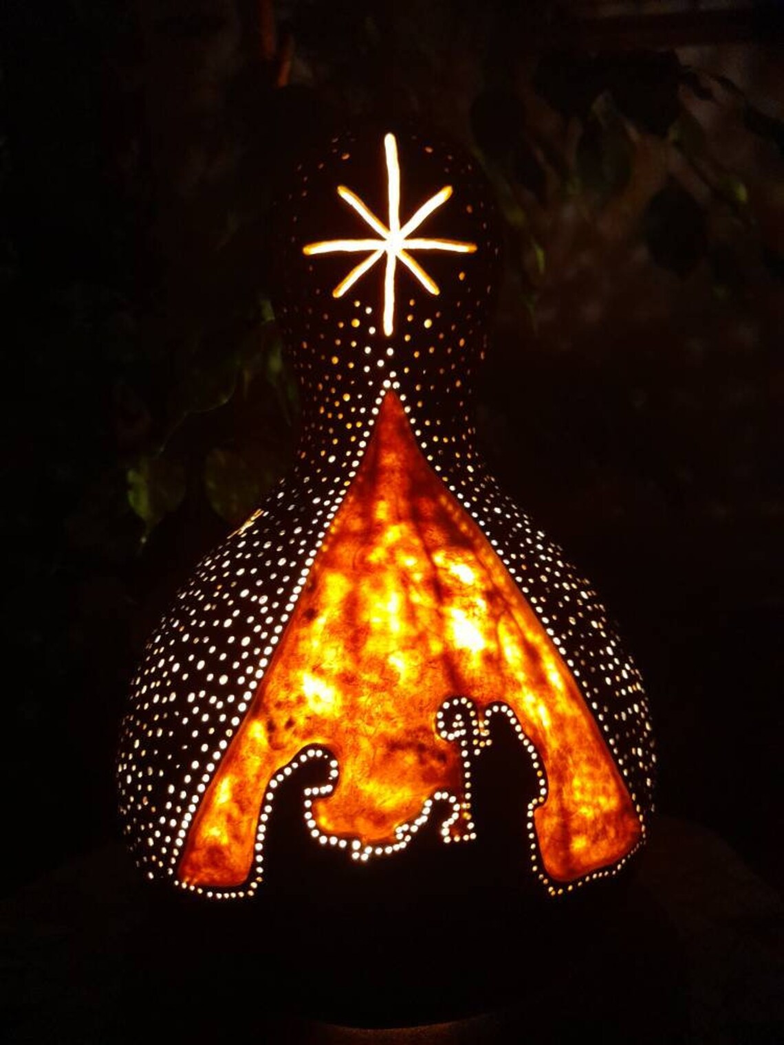 Nativity Scene Inspiration Gourd Lamp, Nativity of Jesus, Thanksgiving ...