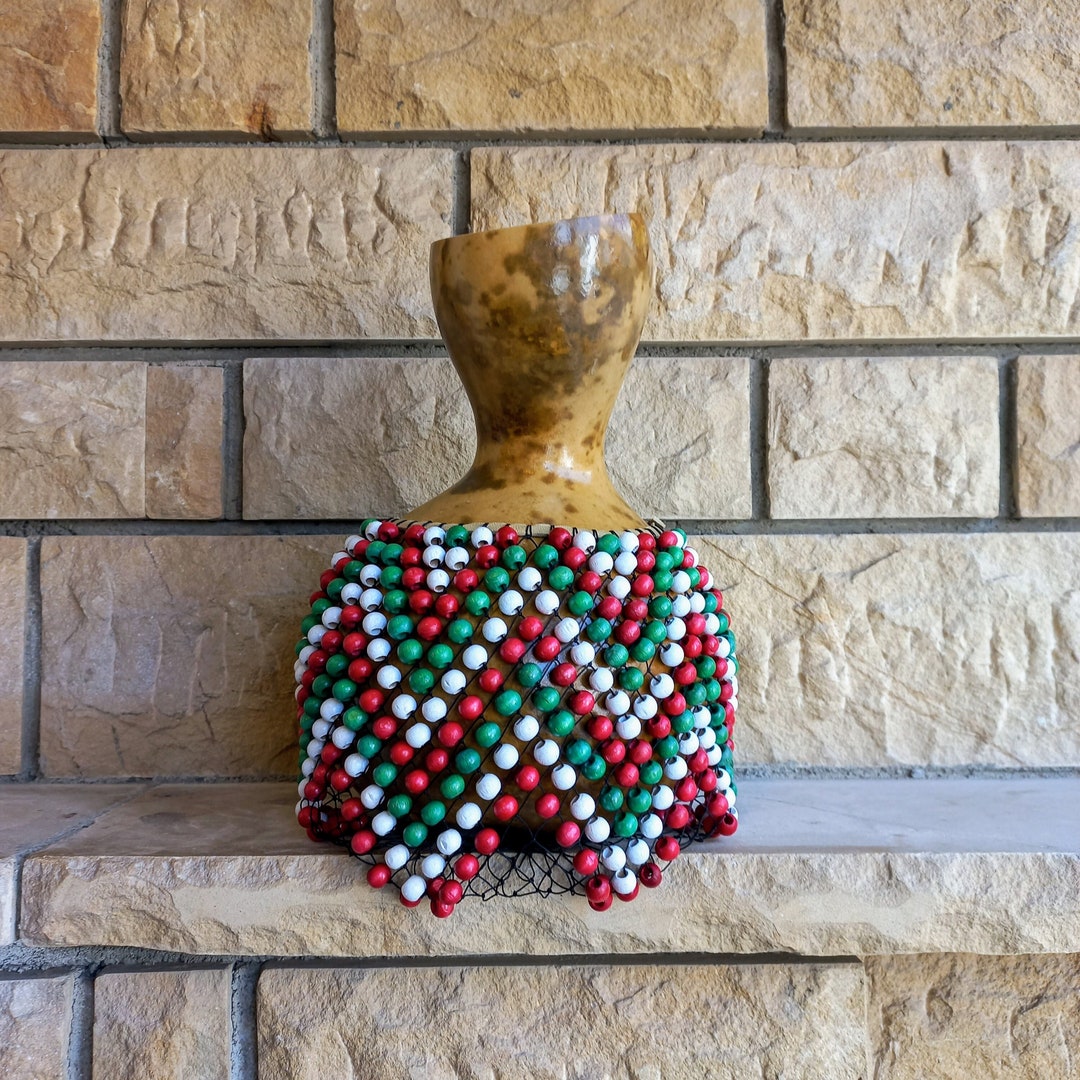 Beaded Gourd Shekere: Latin Rhythm Agbe Instrument - Etsy