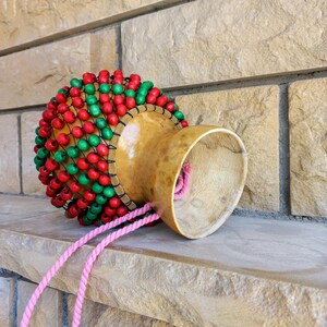 Red Beaded Gourd Shekere, Rhythym Music Instrument, Latin Percussion ...