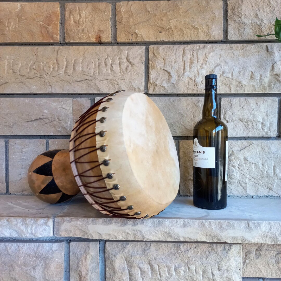 Big Size Gourd Drum, Goat Skin Drum, Shaman Drumming, Unique Percussion ...