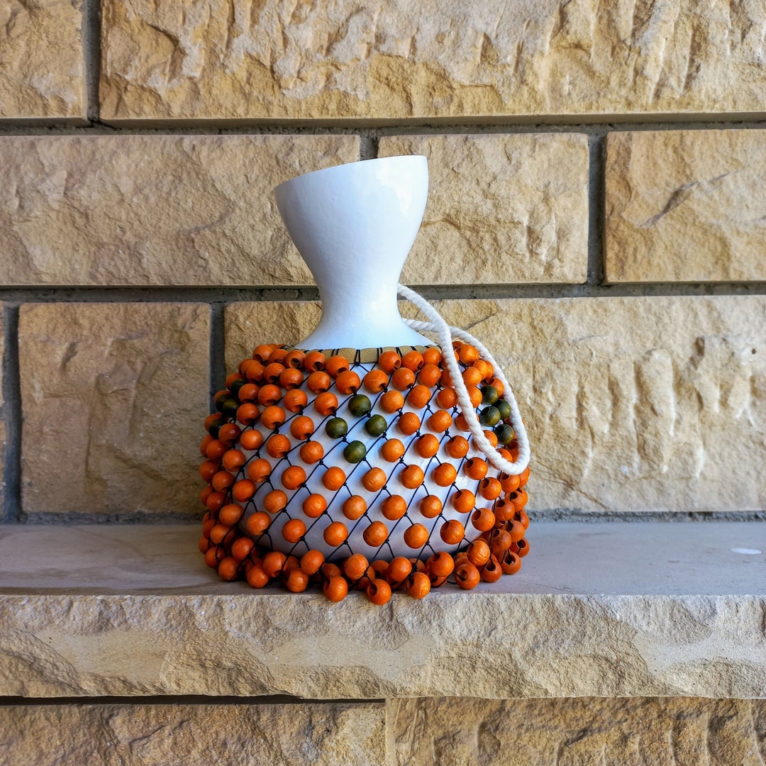 Orange Beaded Shekere, Rhythm Gourd Instrument, Unique Musician Gifts ...