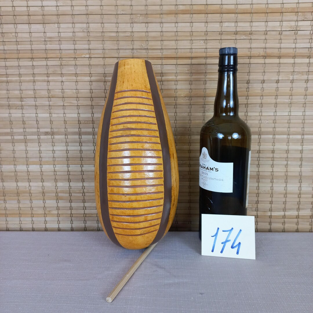 Hand-carved Gourd Güiro - 13-inch Traditional Latin Percussion ...