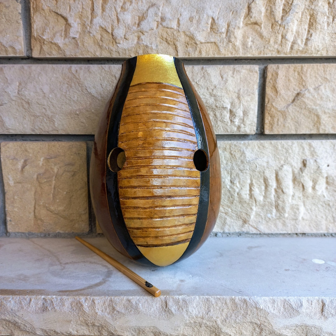 Dual Notch Gourd Guiro: Peruvian Percussion Instrument - Etsy