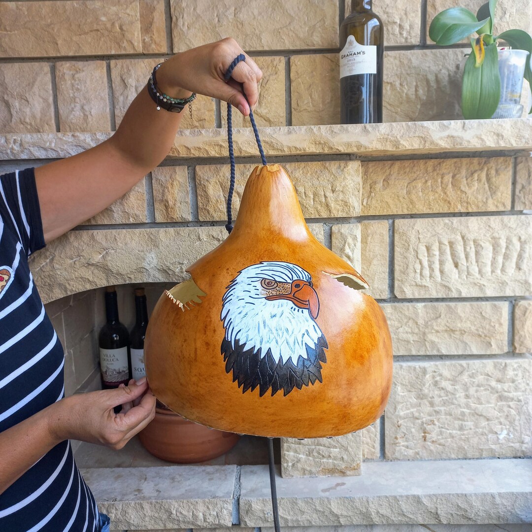 Large Thunder Gourd Drum, Eagles Thundergourd Drum, Flying Eagles Gourd ...