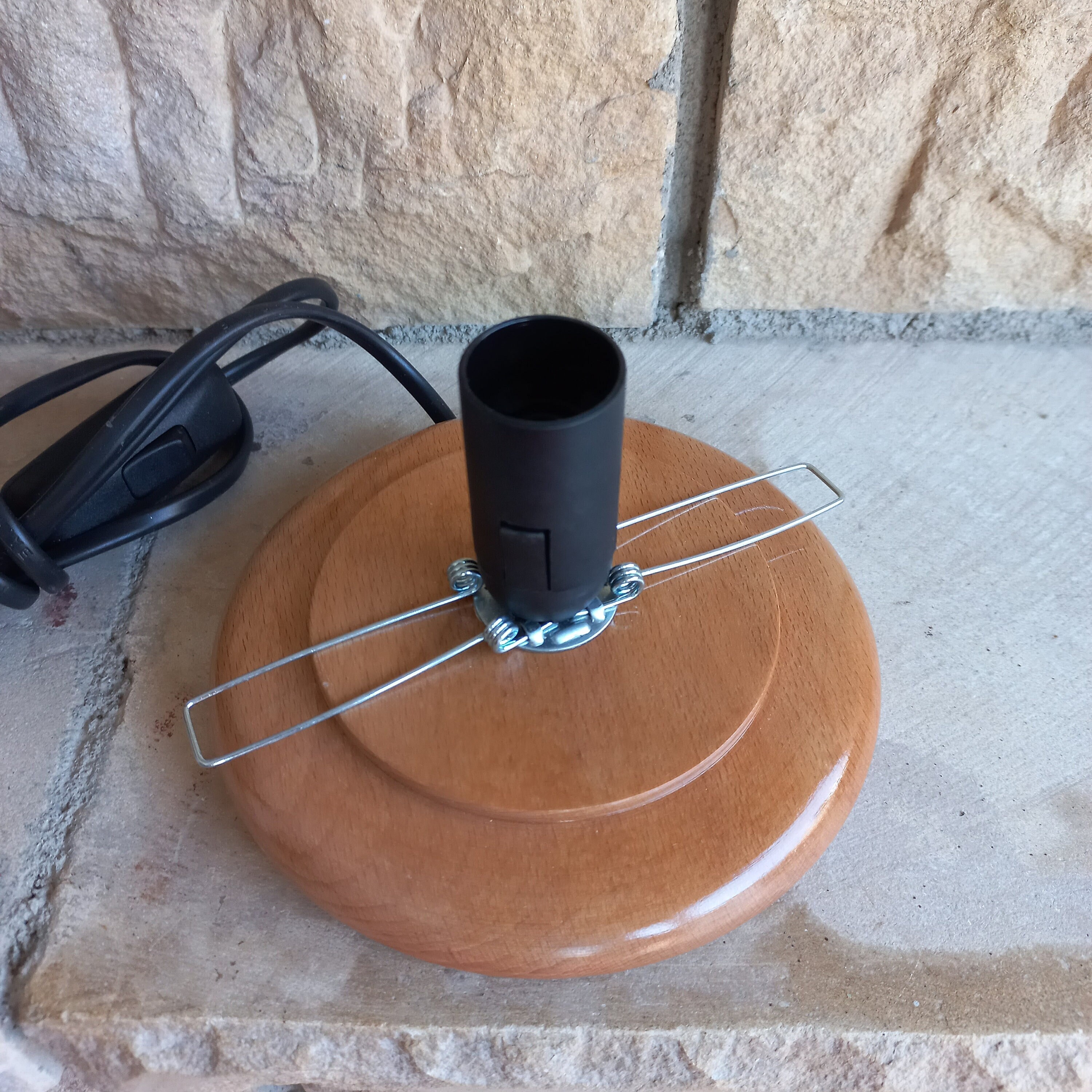 Round Wood Lamp Base DIY Table Lamp Base on off Switch With - Etsy