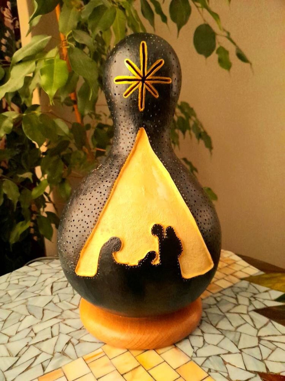 Nativity Scene Inspiration Gourd Lamp, Nativity of Jesus, Thanksgiving ...