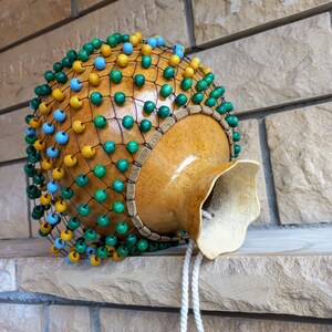 Beaded Gourd Shekere: Latin Percussion Rhythm Instrument - Etsy