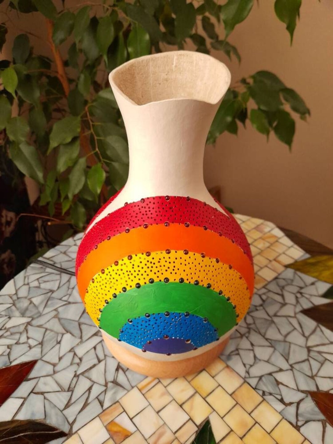 Rainbow Beaded Gourd Lamp: Pride Decor, Romantic Lighting - Etsy