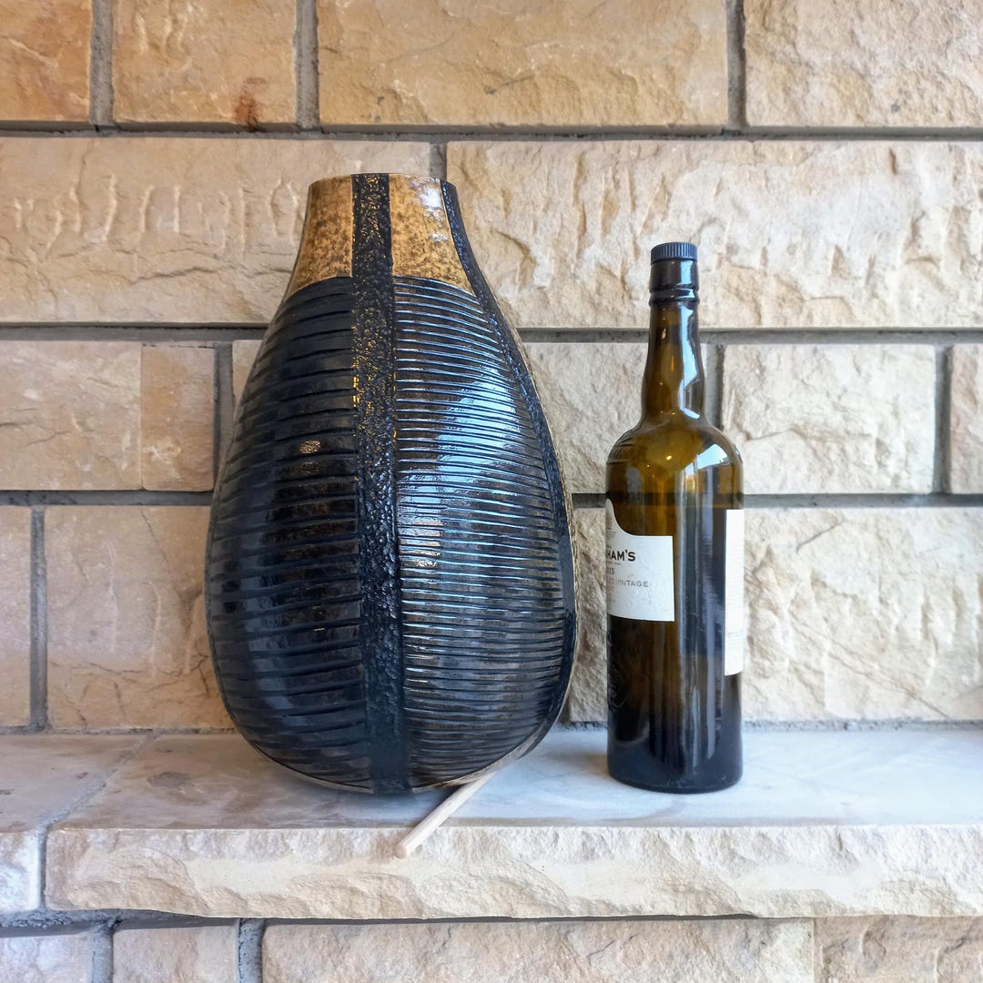 Black Guiro With Double Notch Pitch, Dual Natural Gourd Guiro, Peruvian ...