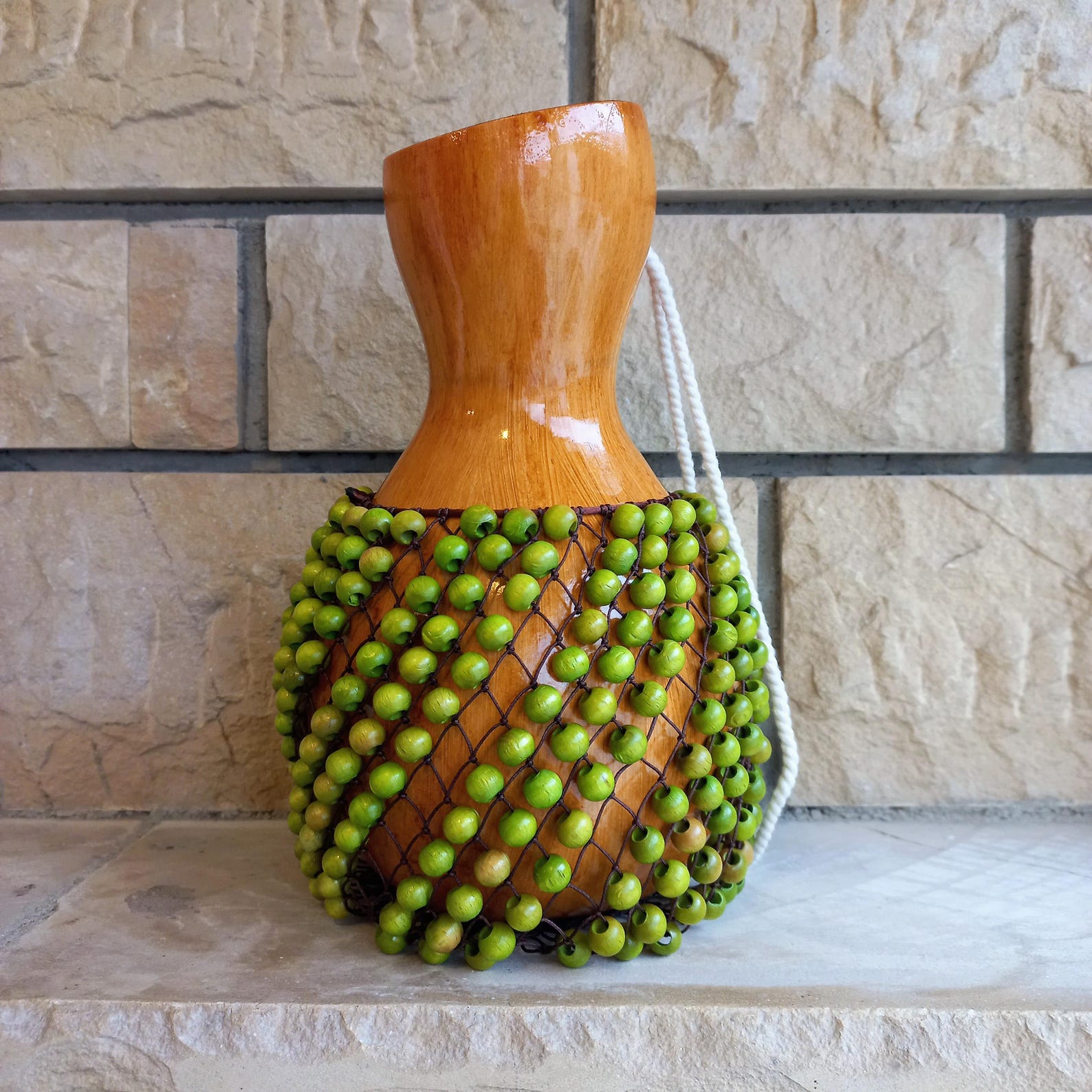 Colorful Wood Beaded Gourd Shekere: Latin Percussion Instrument - Etsy