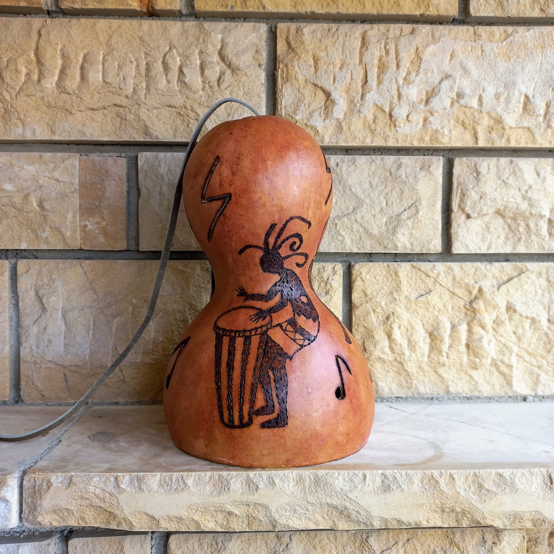 Thunder Gourd Drum, Kokopelli Thundergourd Drum, Thunder Sound Maker ...