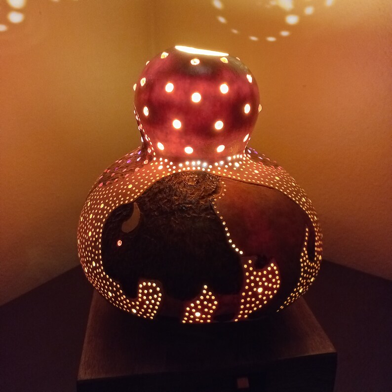Buffalo and Teepee Theme Lamp Bison Gourd Lamp Buffalo - Etsy