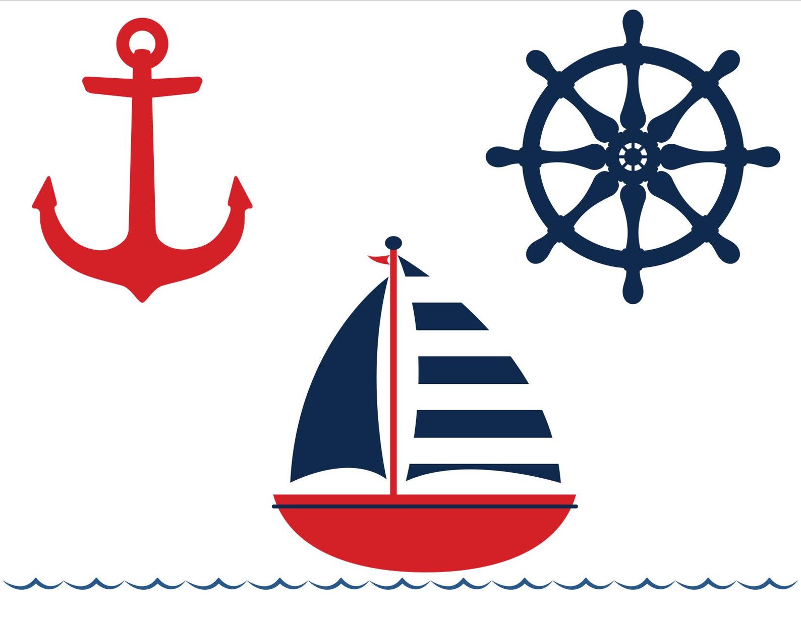 Sailboat Nautical Anchor happy Birthday Birthday Banner Sign ...