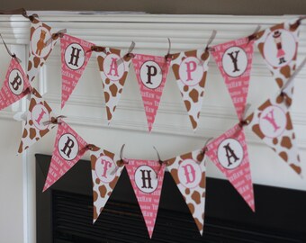 Western Cowboy Rodeo Party Theme Pennant Banner Happy - Etsy