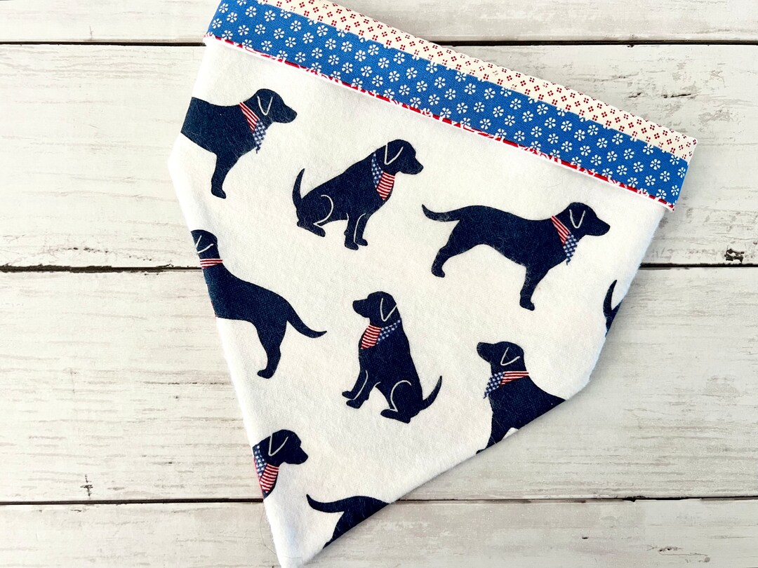 Black Lab Patriotic Bandana, USA Dog Bandana, 4th of July Dog Bandana ...