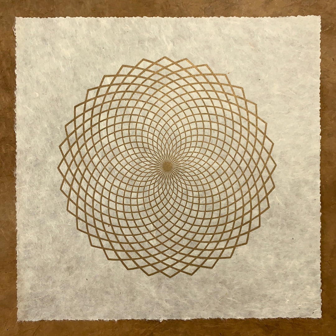 LOTUS OF LIFE Small Sacred Geometry Linoprint Gold/natural - Etsy