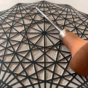 DODEKAGON Sacred Geometry Linoprint Gold/black - Etsy