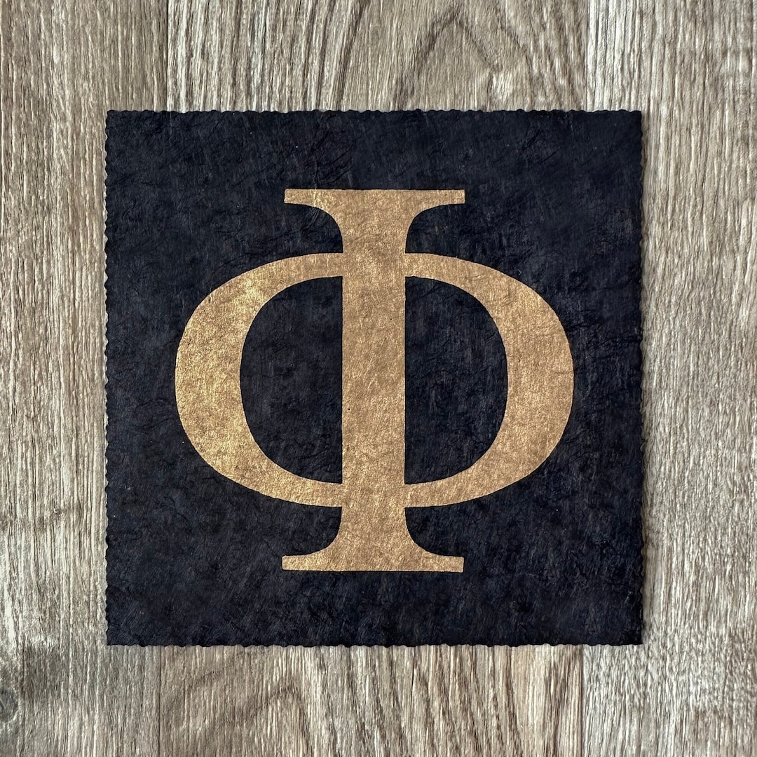 PHI Símbolo de proporción áurea Linoprint Oro/Negro - Etsy España