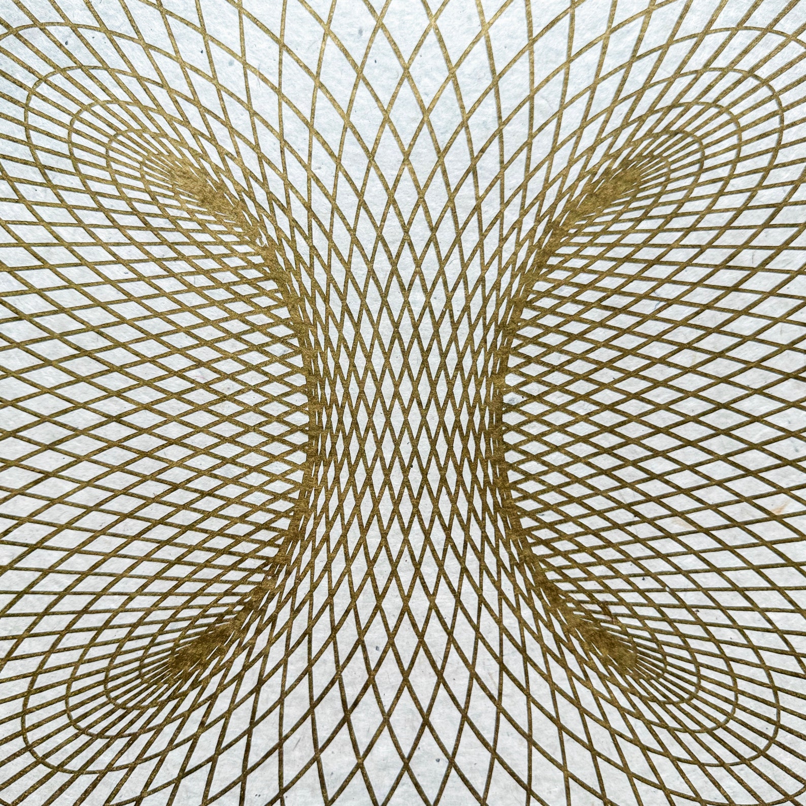 TORUS FIELD – 40 × 40 Cm – Sacred Geometry Linocut Print – Gold/natural ...