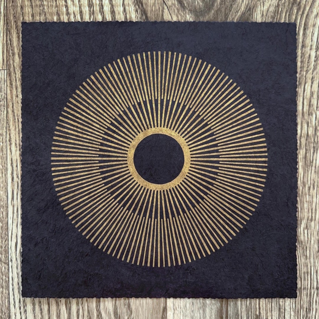 CENTRAL SUN INVERTED – 22 X 22 Cm – Sacred Geometry Linocut Print ...