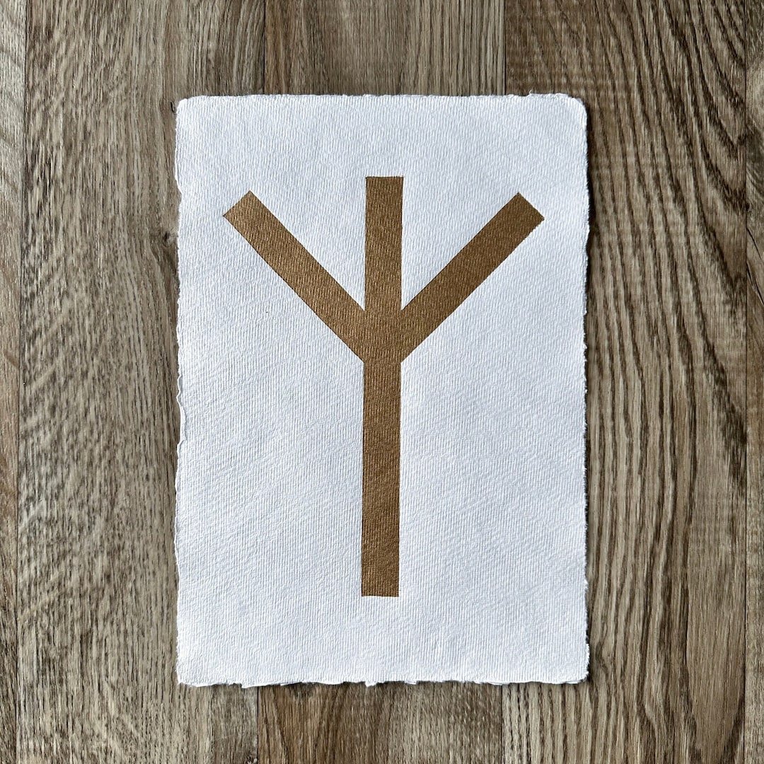 ALGIZ RUNE 21 X 29,7 Cm A4 Old Norse Alphabet Symbol Gold/white - Etsy