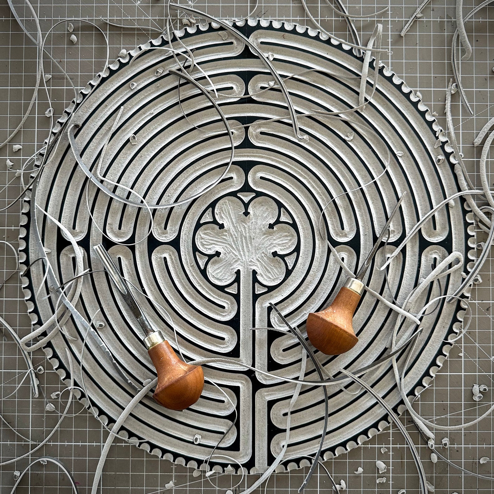 LABYRINTH of CHARTRES of Notre-dame Cathedral – 40 × 40 Cm – Ancient ...