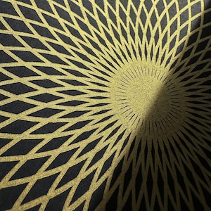 LOTUS OF LIFE 50 50 Cm Sacred Geometry Torus Linocut Gold/black - Etsy