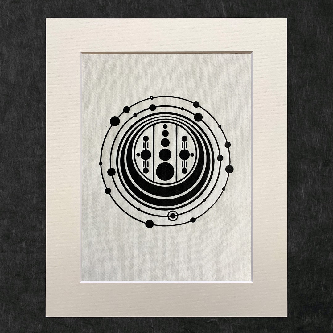 ORBIT 21 X 29.7 Cm A4 Crop Circle Linocut Black/white, Black/grey - Etsy