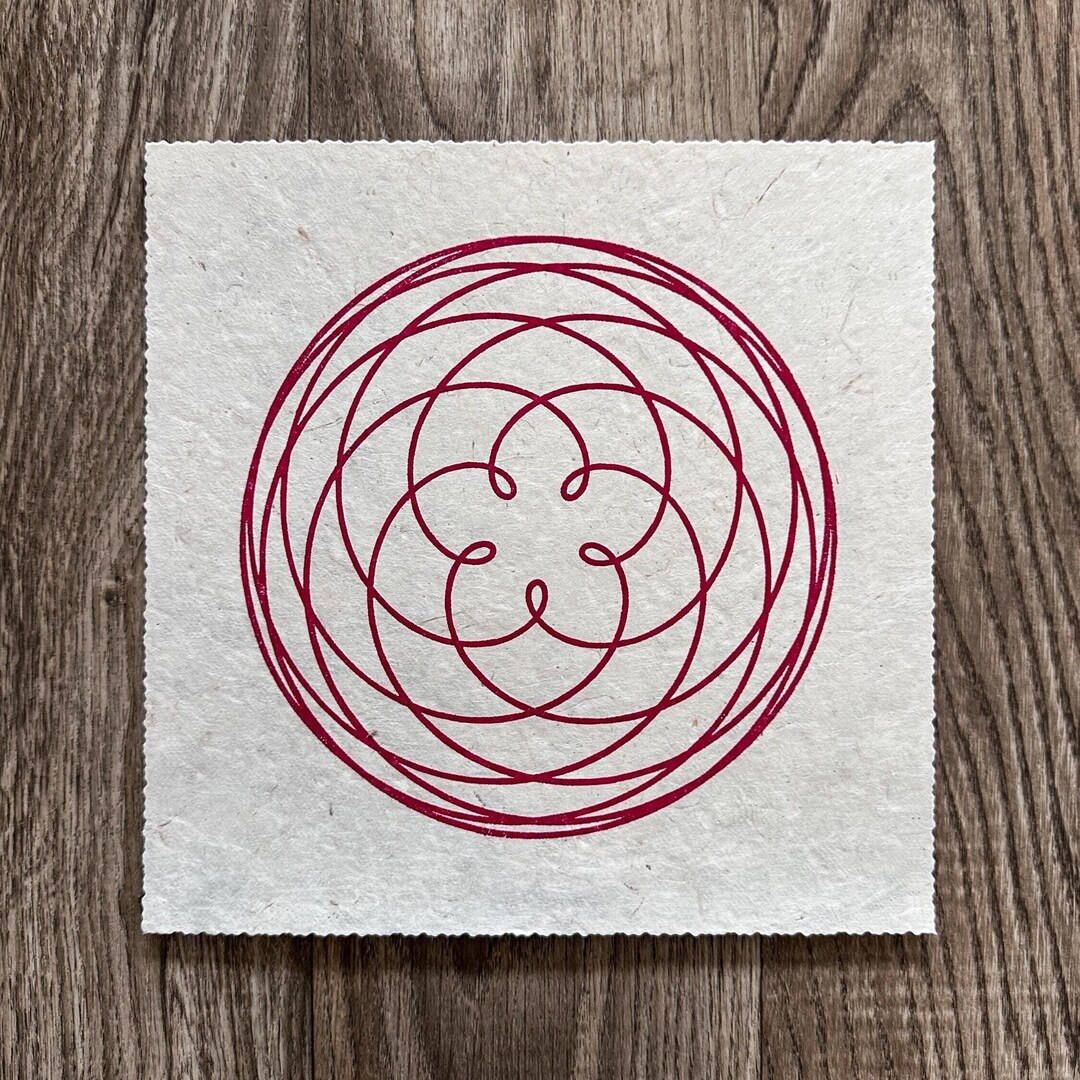 ROSE OF VENUS – 22 X 22 Cm – Sacred Geometry Lino Print – Hot Pink ...