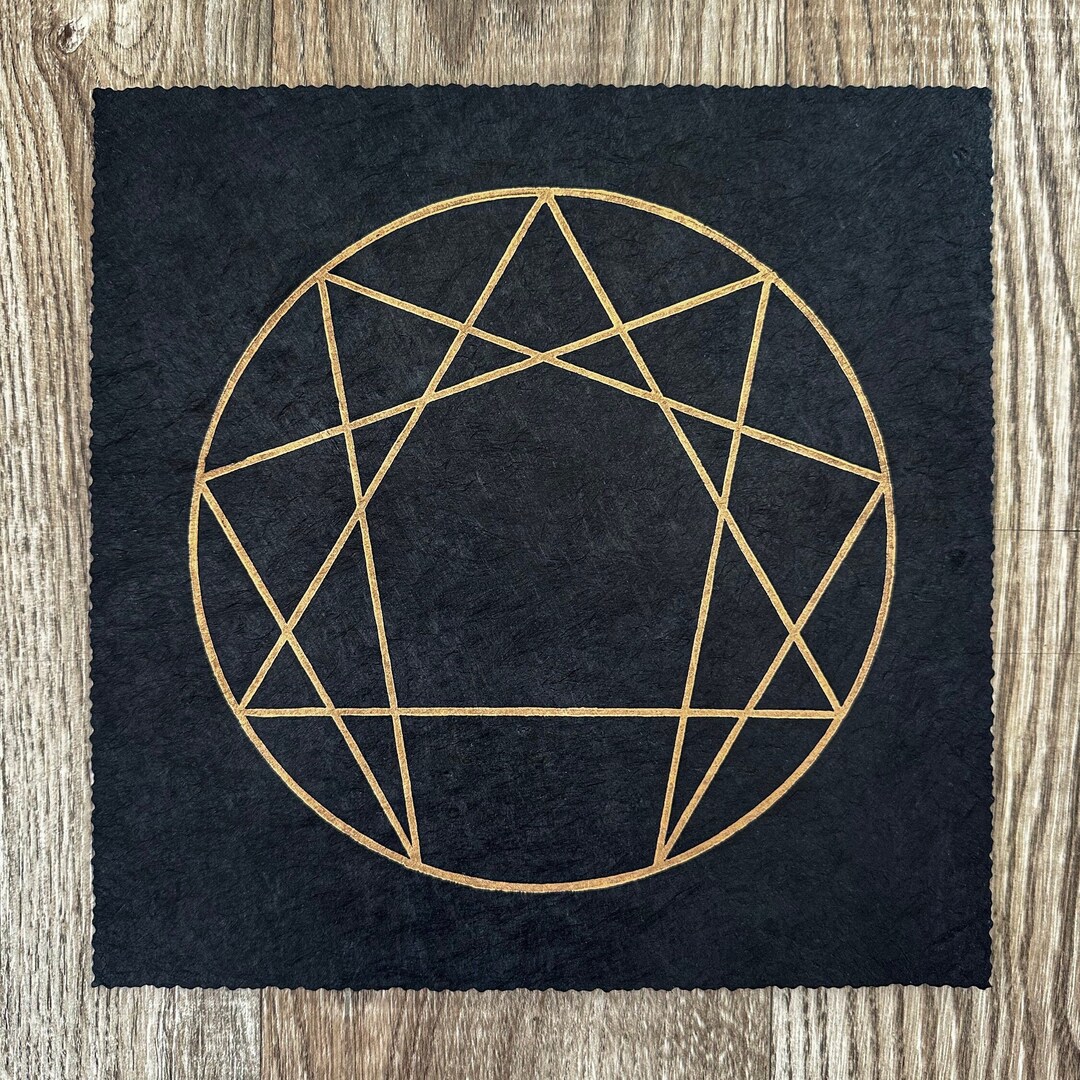 ENNEAGRAM – 22 X 22 Cm – Symbol Linocut – Gold/black - Etsy UK