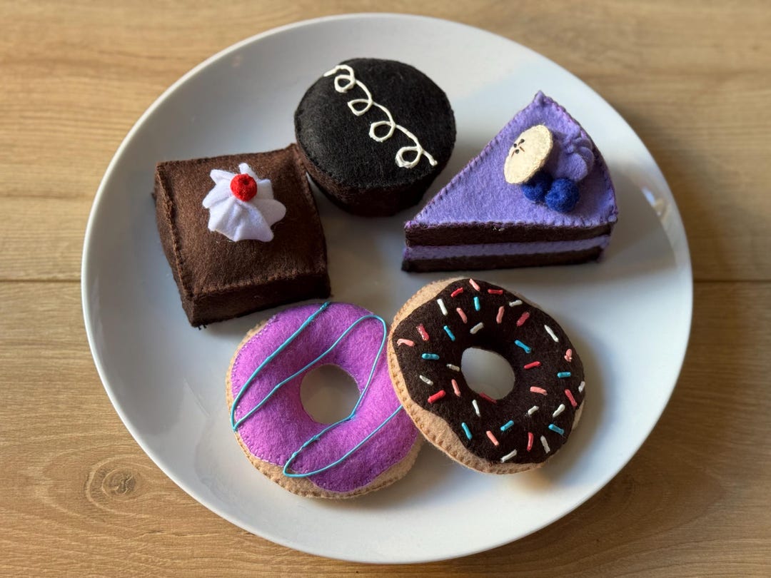 Felt Dessert Play Food Set - Handmade Pretend Treats From Kaua'i Hawai ...