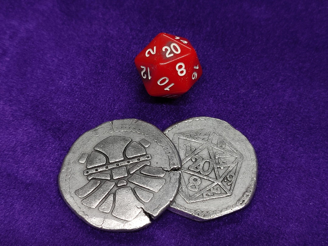Hammer Minted D20 Coin, Hammer Minted D20 Coin, Dungeons Coin, Metal ...