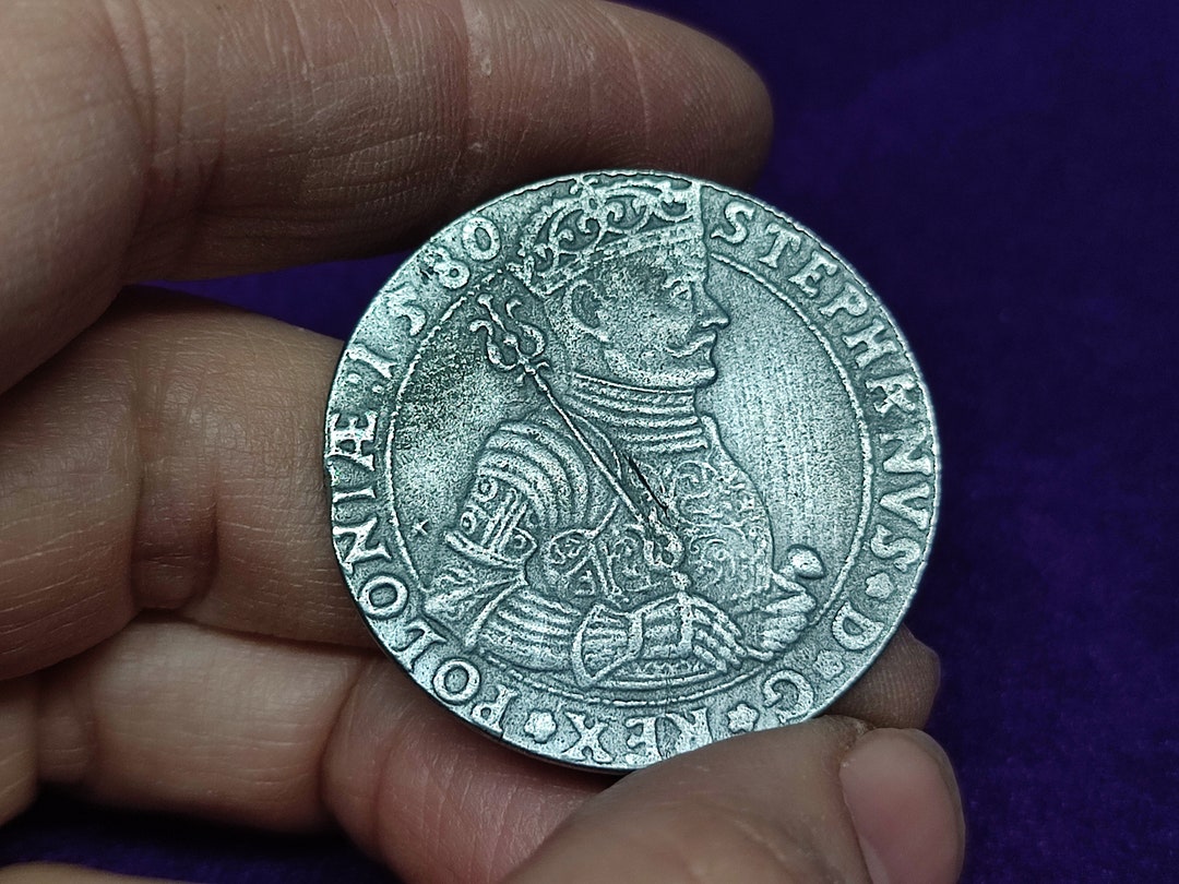 Thaler Stephanus Coin 1580, Thaler Stephanus Coin 1580, Artisan Coin ...