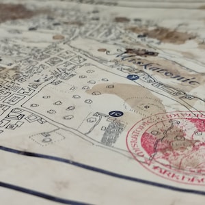 Viejo mapa de Arkham en A3, mapa hecho a mano envejecido, ambienta tus ...