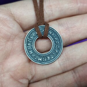 Runic Necklace, Handcrafted in Metal, Viking Gift, Coin - Etsy