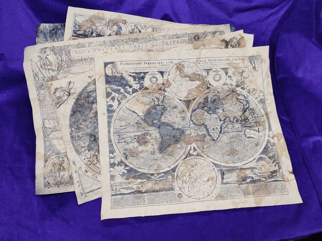 Antique World Map, Old World Map, Aged Map, Old Global Map, Aged Map ...