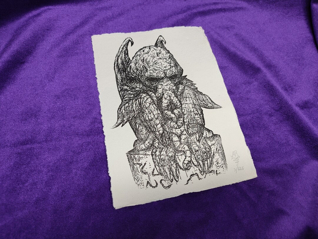 Engraving of Cthulhu - Etsy