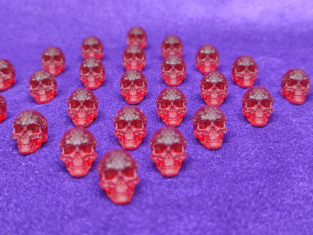 10 Red Skull Tokens, 10 Red Skull Tokens, 10 Red Skull Counters, 10 Red ...