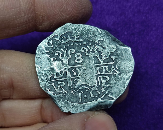 Pirate Coin Pendant, Ancient Doubloon, 30mm Bezel Set GOLD SILVER ...