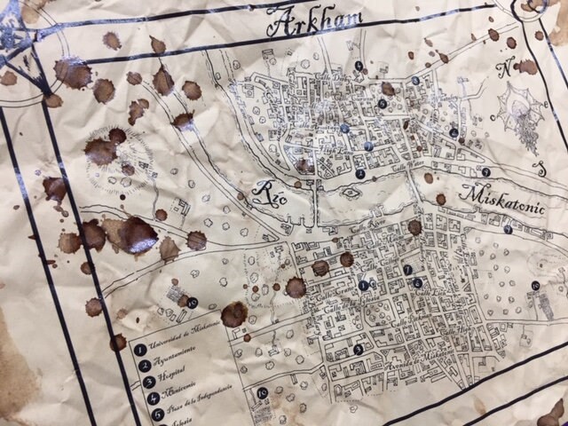 Viejo mapa de Arkham mapa hecho a mano envejecido ambienta | Etsy
