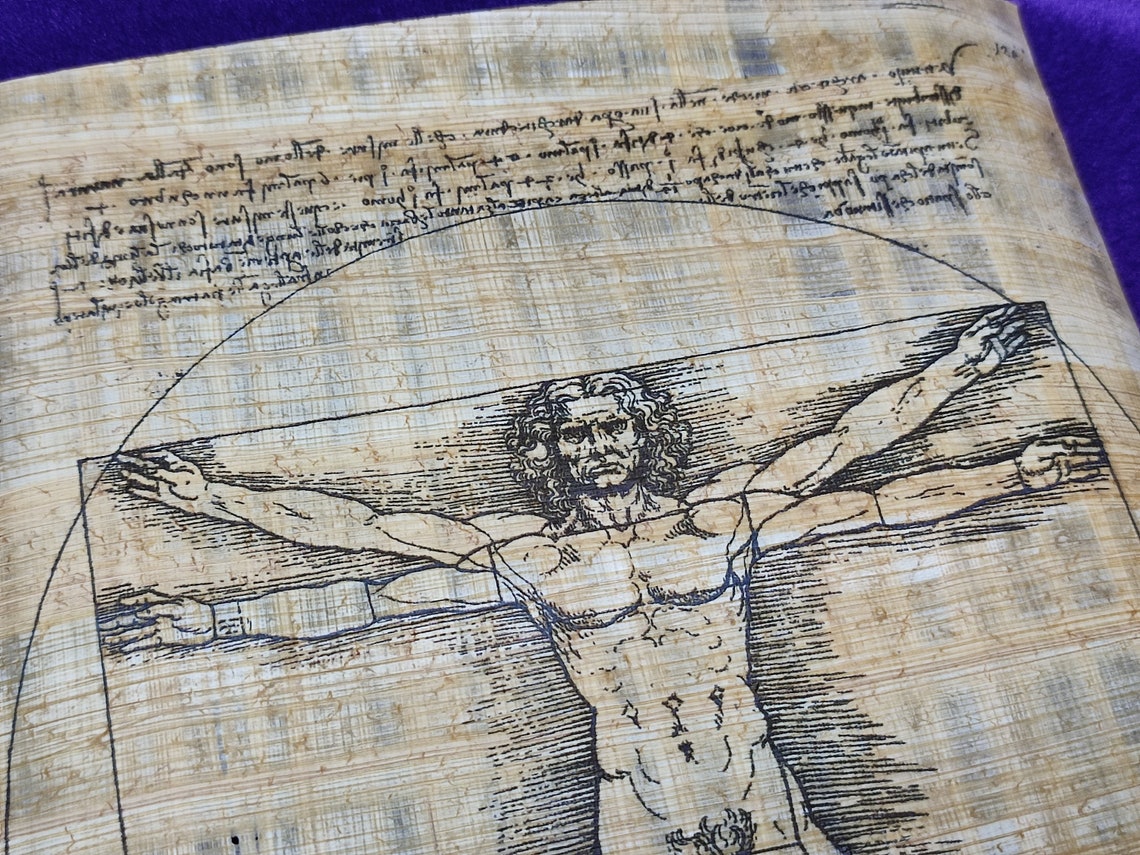 Vitruvian Man Papyrus by Leonardo Da Vinci, Vitruvian Man Papyrus ...