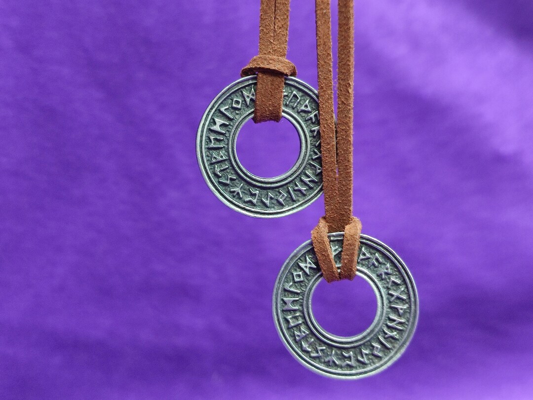 Runic Necklace, Handcrafted in Metal, Viking Gift, Coin - Etsy