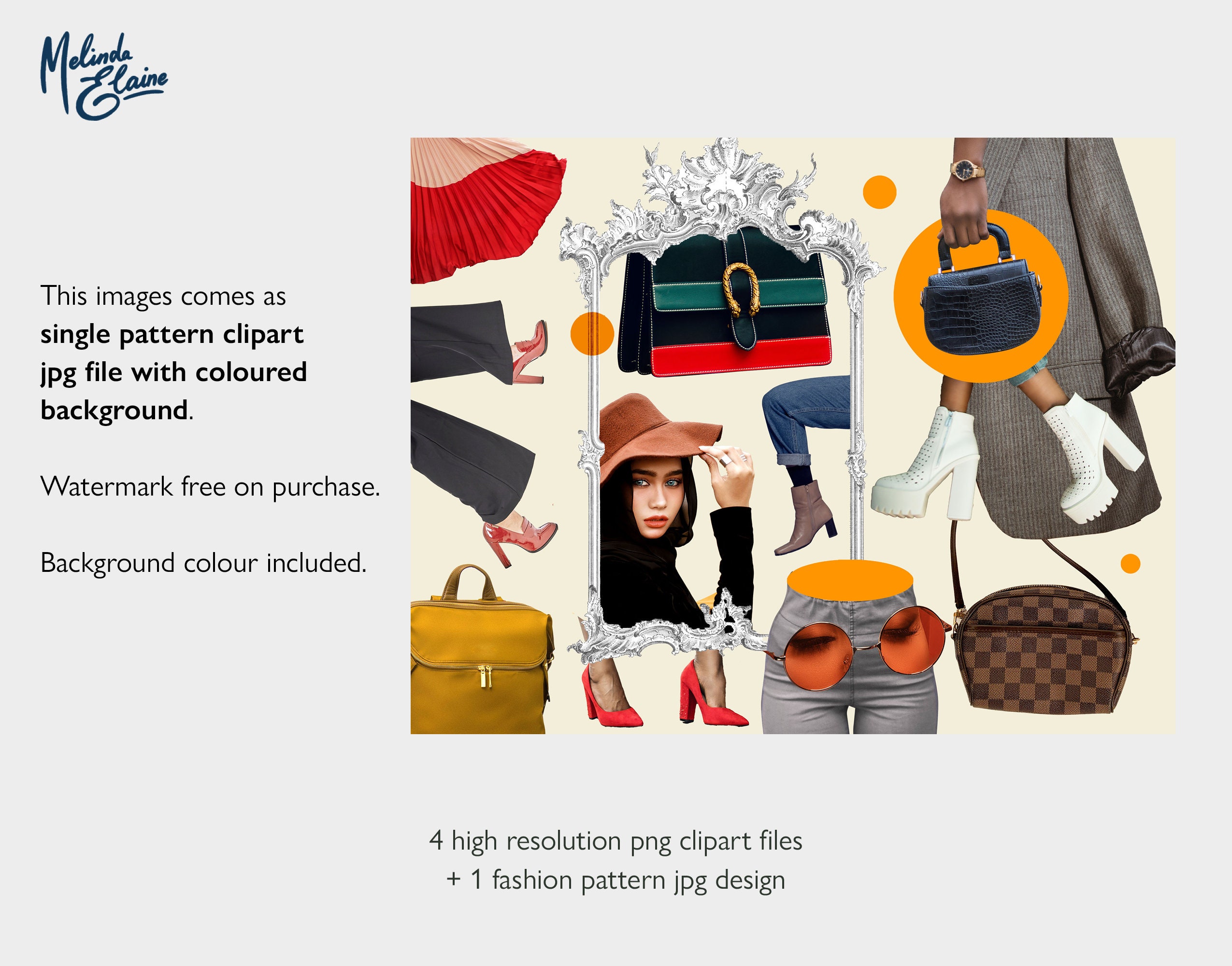 Fashion Magazine Collage Artwork Clipart Printable Graphics Fashion ...