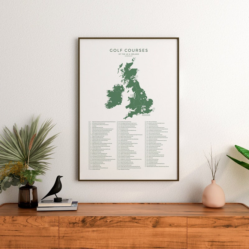 Golf Map Open Venues British Golf Map - Etsy New Zealand
