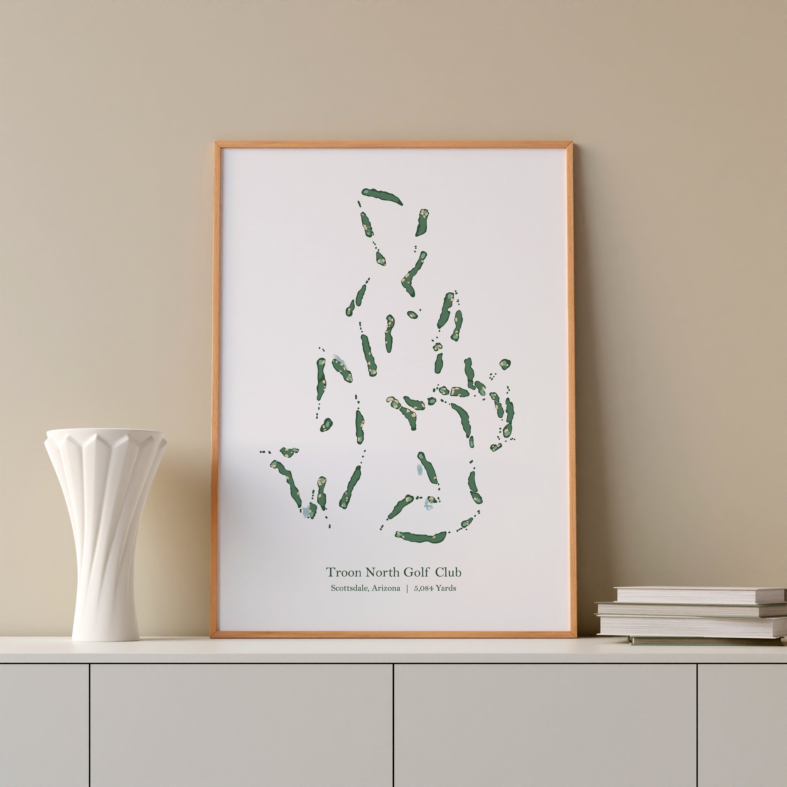 Golf Course Map Gift Golf Wall Art Gift for Him Her Troon North Golf ...