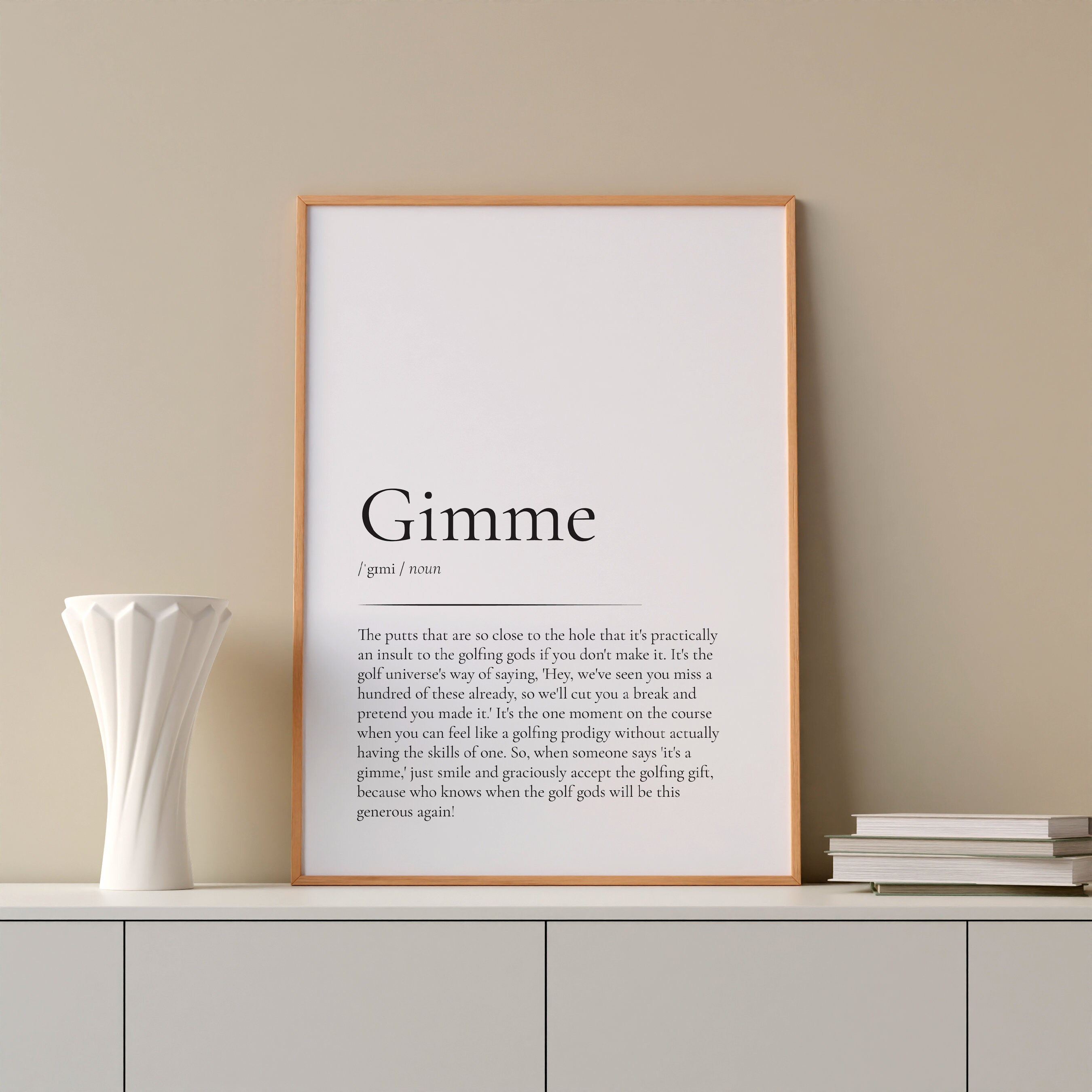 Gift Golf Wall Art Gift for Him Golf Poster Word Gimme Meaning Golf ...