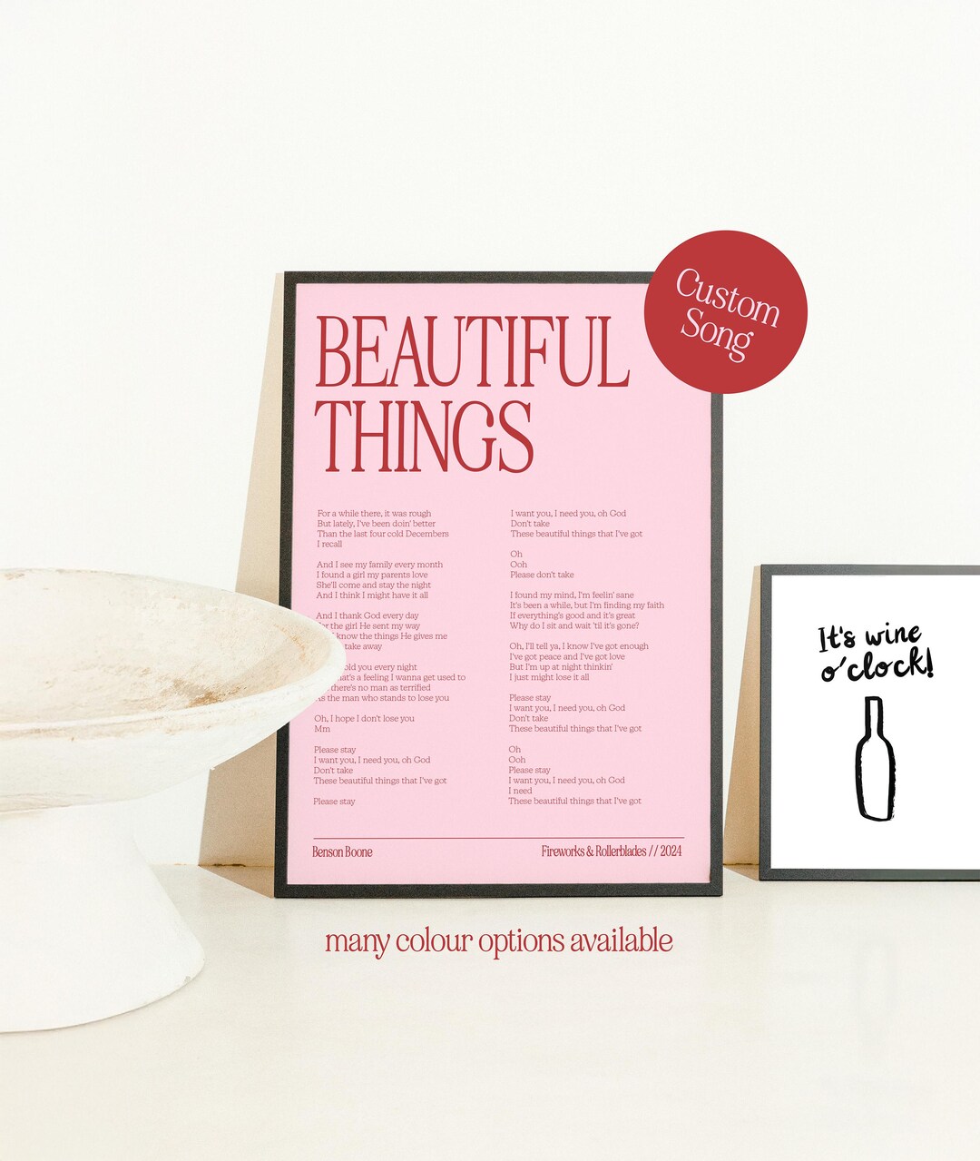 Custom Song Lyric Poster Personalized Lyrics Poster Gift Idea Printable ...