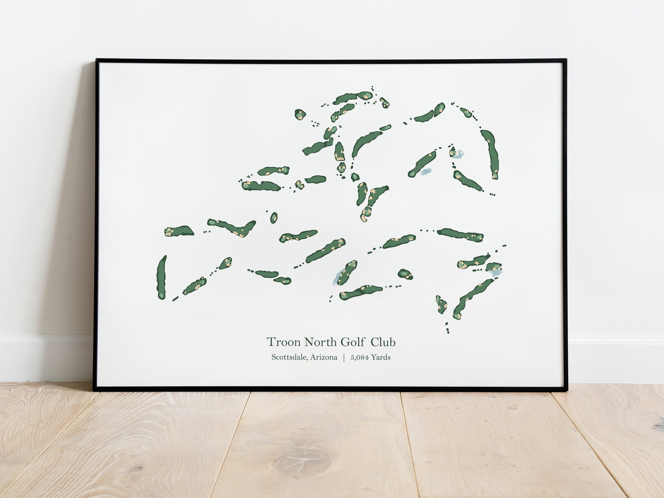 Golf Course Map Gift Golf Wall Art Gift for Him Her Troon North Golf ...
