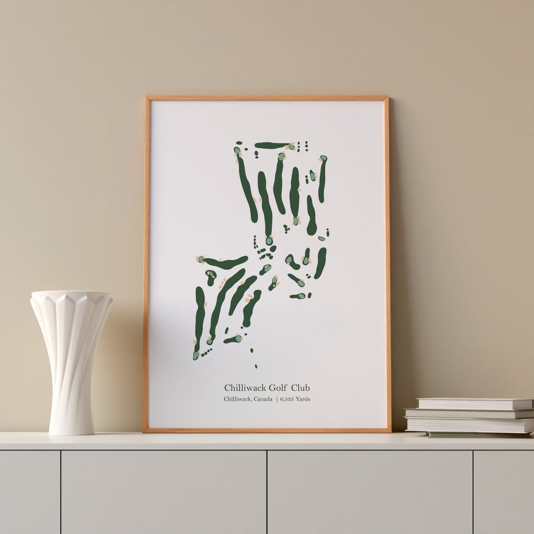 Golf Poster Map Gift Golf Wall Art Gift for Him Her Chilliwack Golf ...